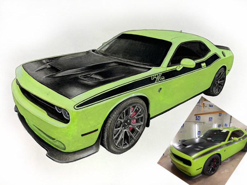 Gift for CHALLENGER Lovers / Custom Car Painting / First Car - Etsy