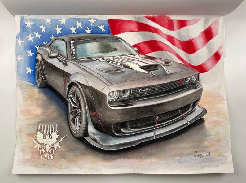 Gift for CHALLENGER Lovers / Custom Car Painting / First Car - Etsy