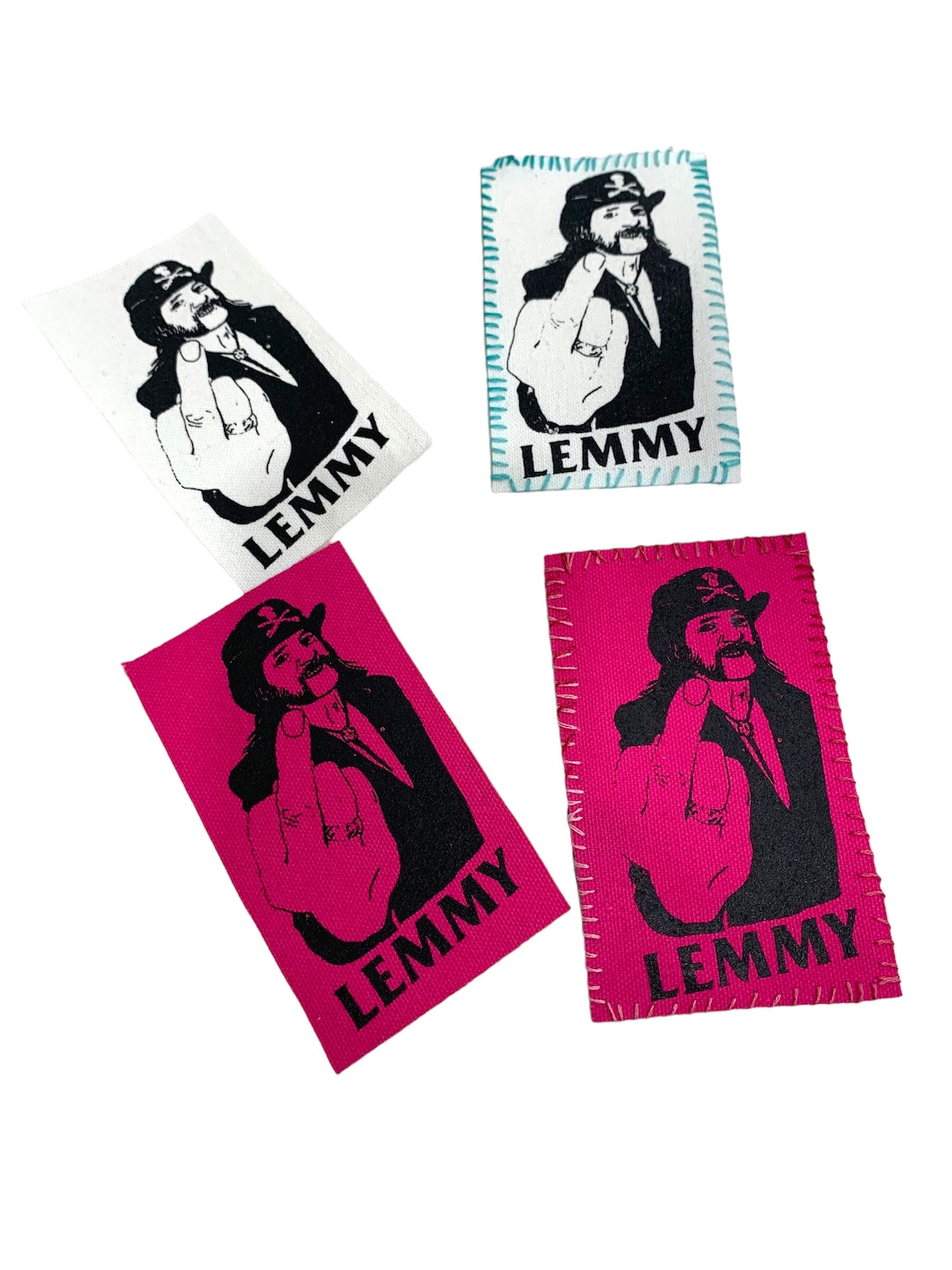 Motörhead Lemmy Kilmister Middle Finger Fan Art Handmade Canvas Iron on ...