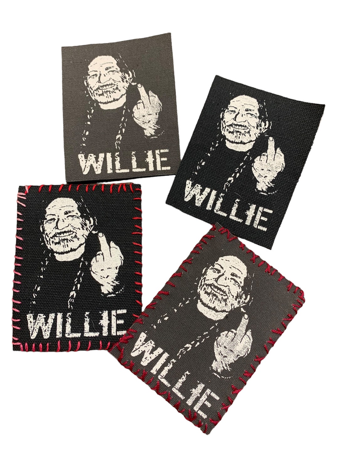 Willie Middle Finger Original Fan Art Handmade Canvas Patch Iron on ...
