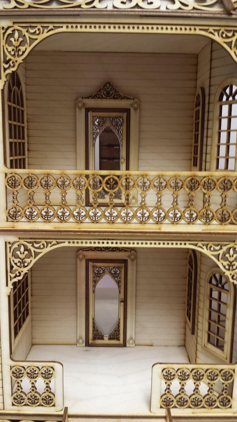 1:24 Wooden Dollhouse KIT, Gothic Victorian Mansion, Half Inch Scale - Etsy