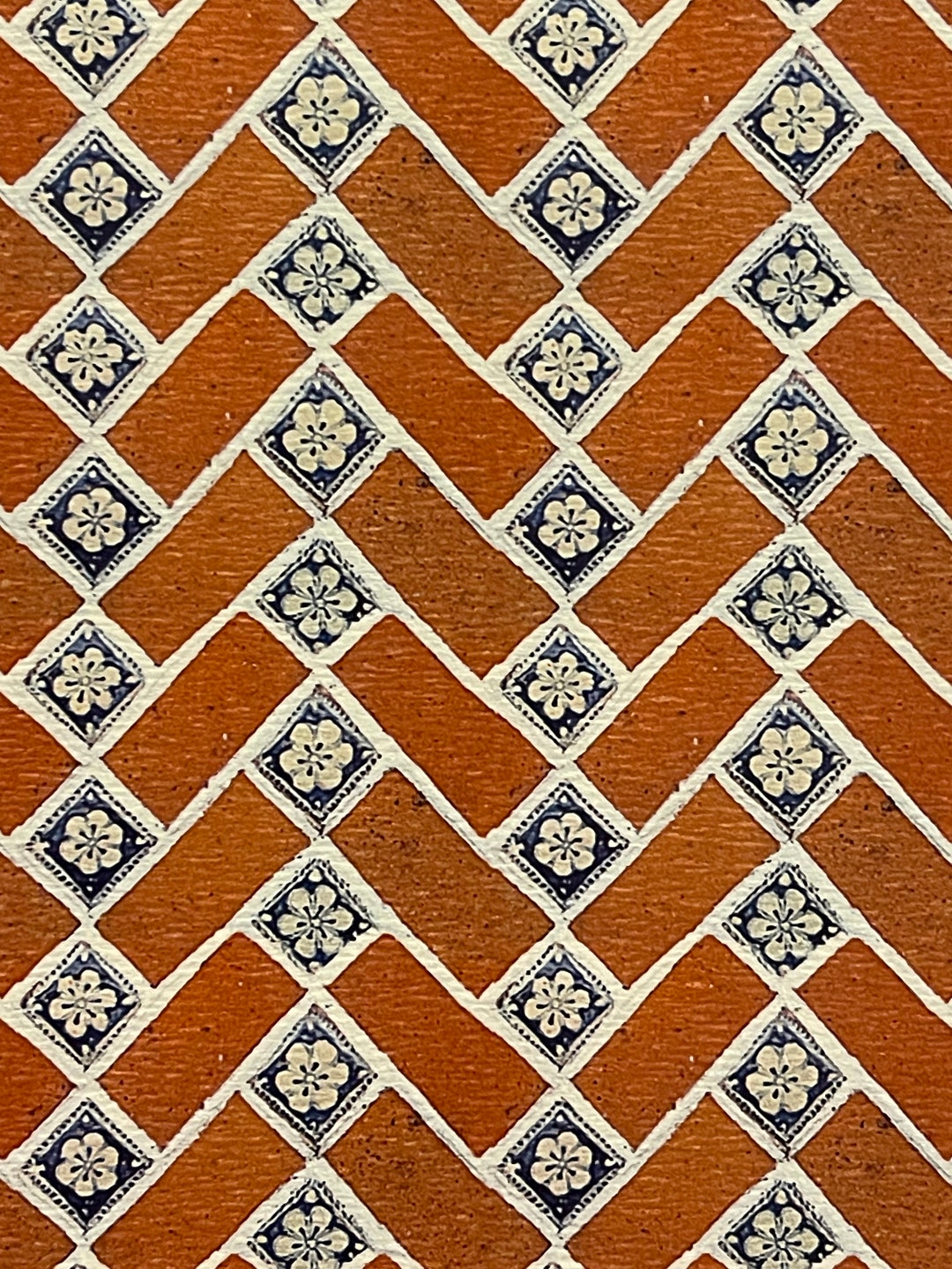 1:12 Dollhouse Miniature WALLPAPER, Floor Paper, Patio Tile, Scale One ...