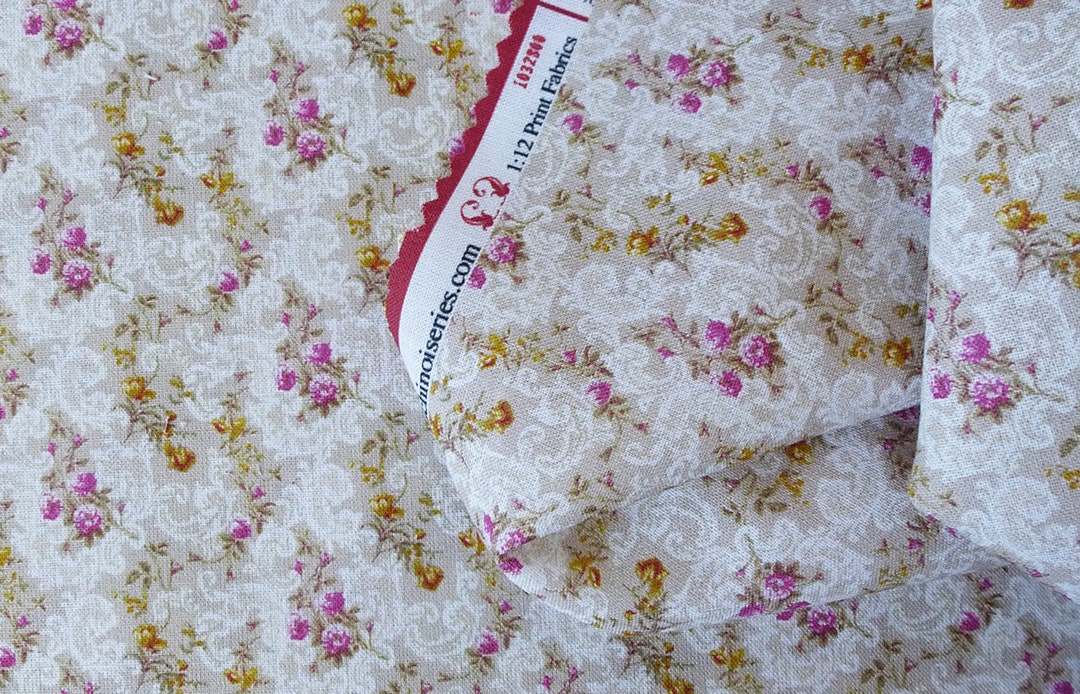 Dollhouse Miniature Matching Fabric, Flourish, Scale One Inch - Etsy