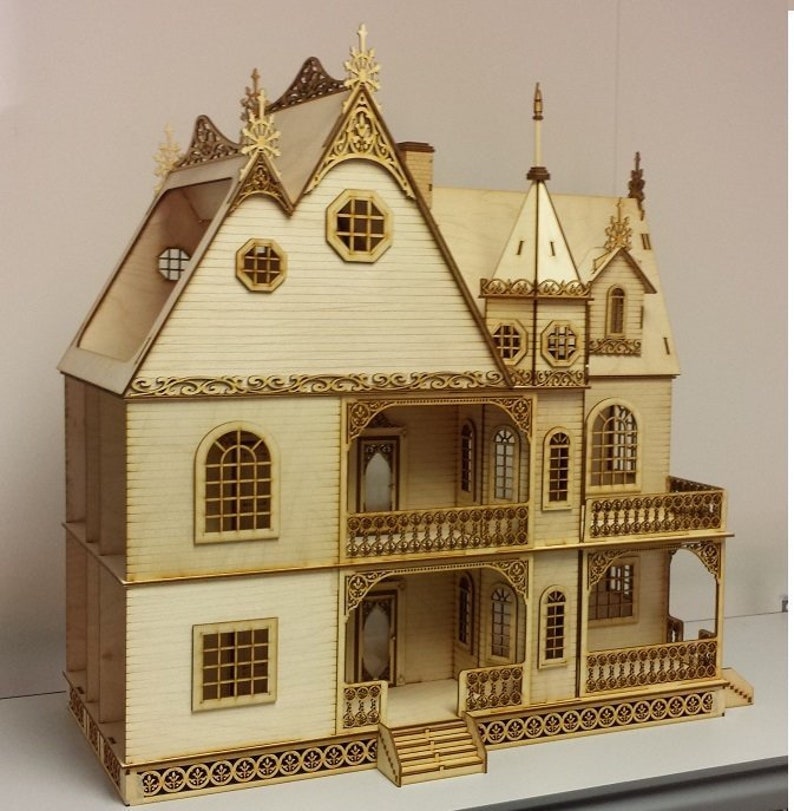 1:24 Wooden Dollhouse KIT, Gothic Victorian Mansion, Half Inch Scale - Etsy
