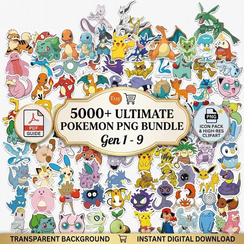 Pokemons Sticker Pack - Etsy