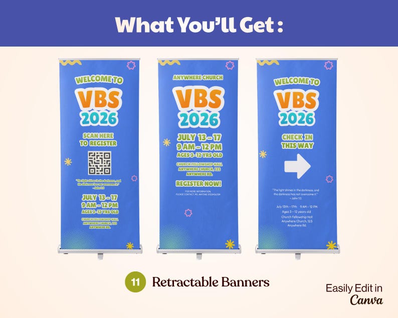 VBS 2026 Canva Bundle, Editable Church Event Flyers, Kids Ministry Kit ...
