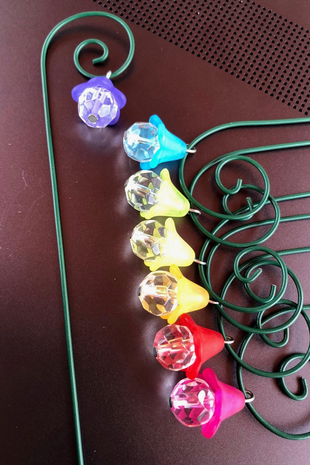 Set of 7 Fairy Garden Lantern Miniature Garden Accessory Rainbow ...