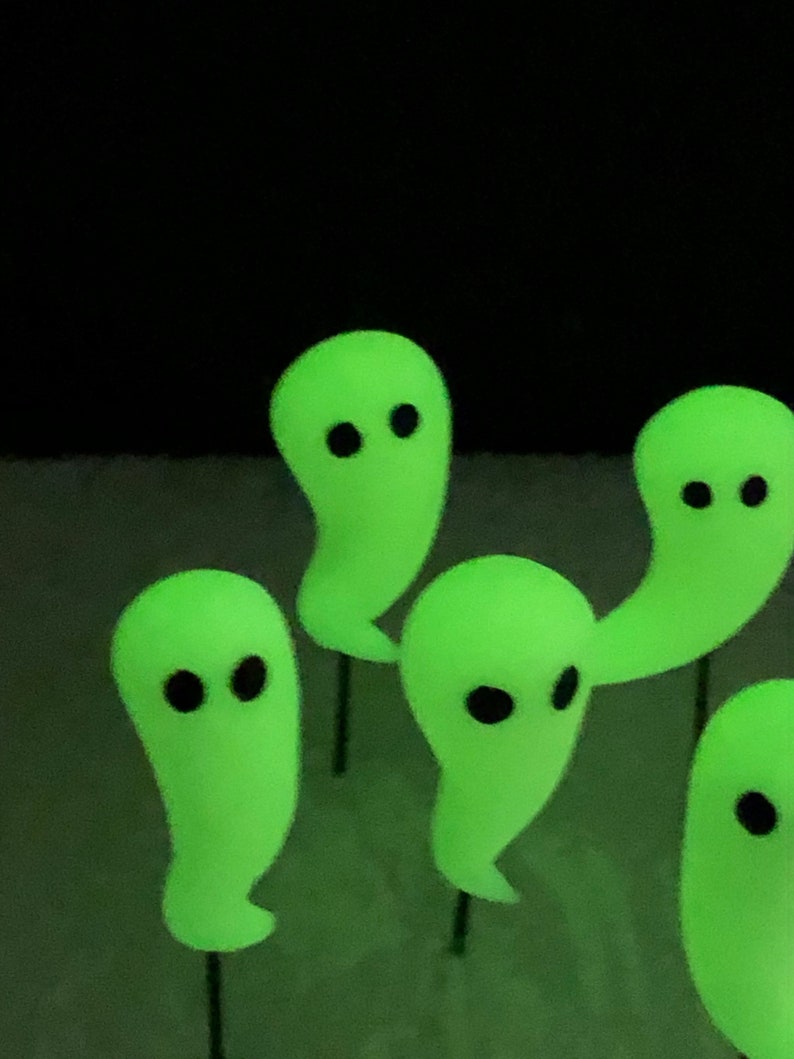 6 Miniature Fairy Garden Ghosts, Halloween Village Miniature, Moss ...