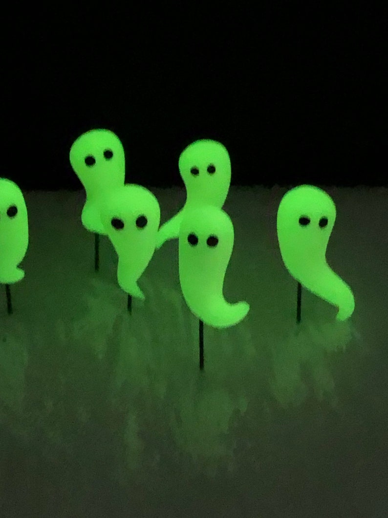 6 Miniature Fairy Garden Ghosts, Halloween Village Miniature, Moss ...