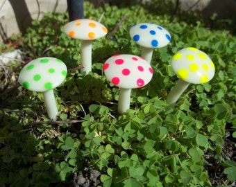 3 Glow-in-the-dark Miniature Fairy Garden Mushrooms With - Etsy