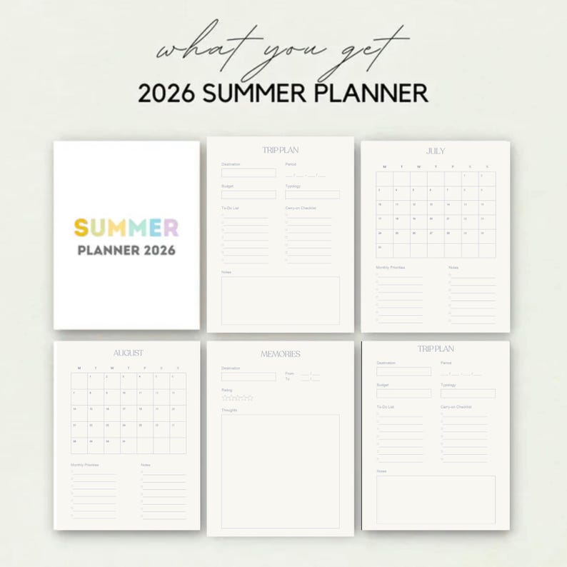 Ultimate Summer Planner 2026 – 27 Pages | Printable Planner & Activity ...