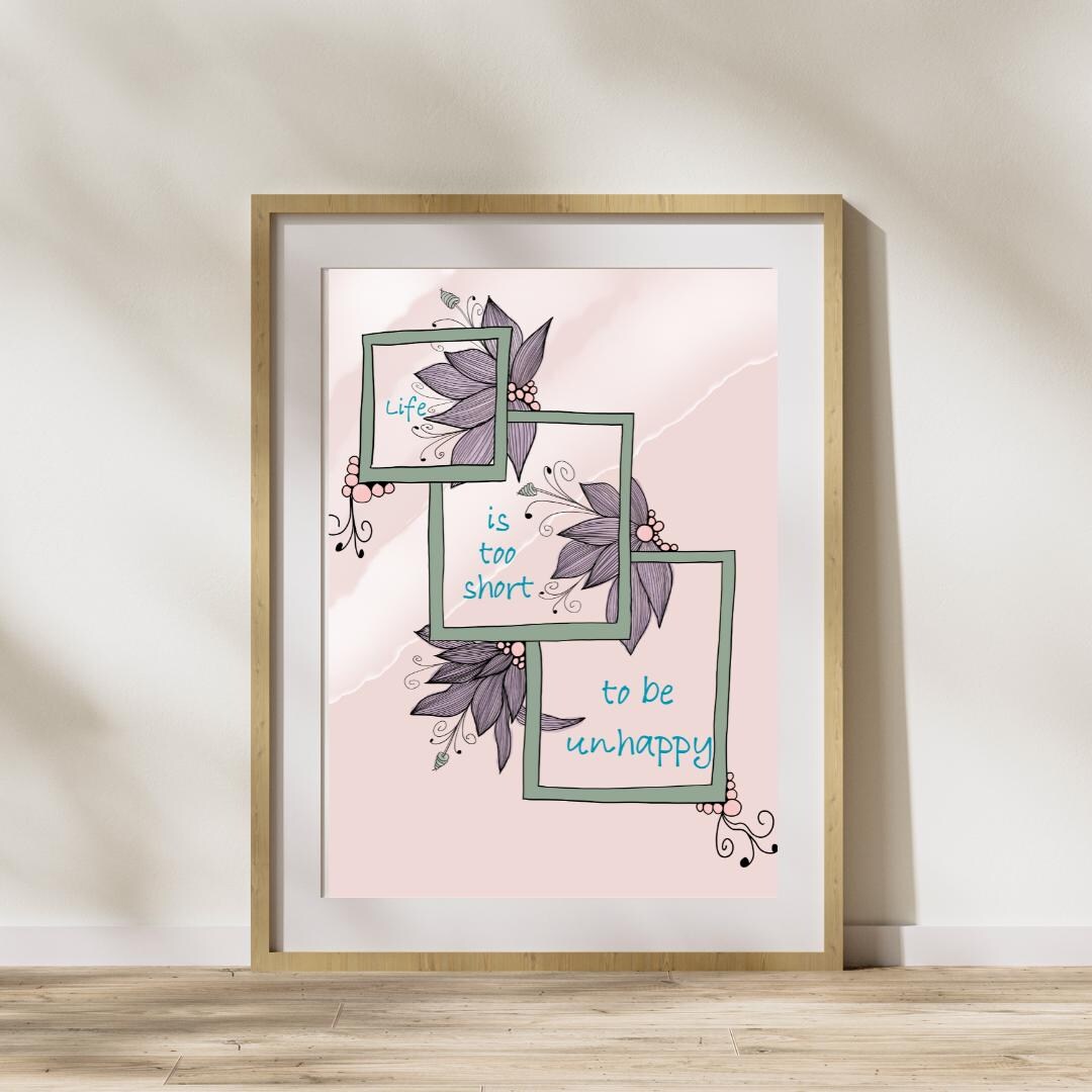 Motivational Art Print, Zentangle Design, Purple Quote Wall Decor - Etsy