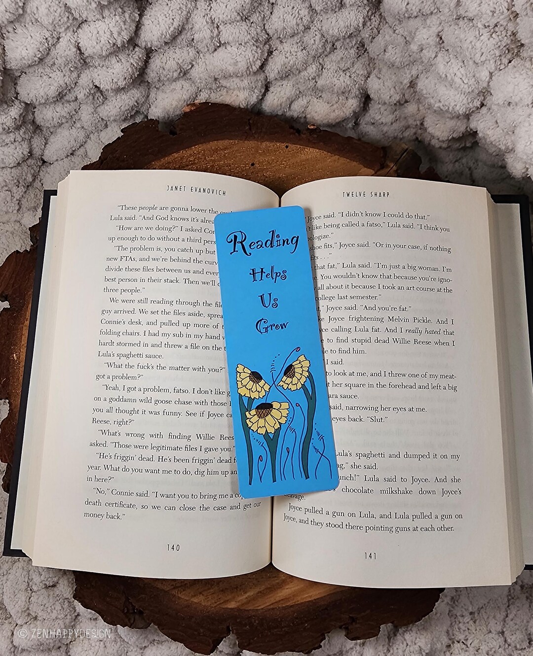 Reading Helps Us Grow Zentangle Flower Laminated Bookmark Book Lover ...