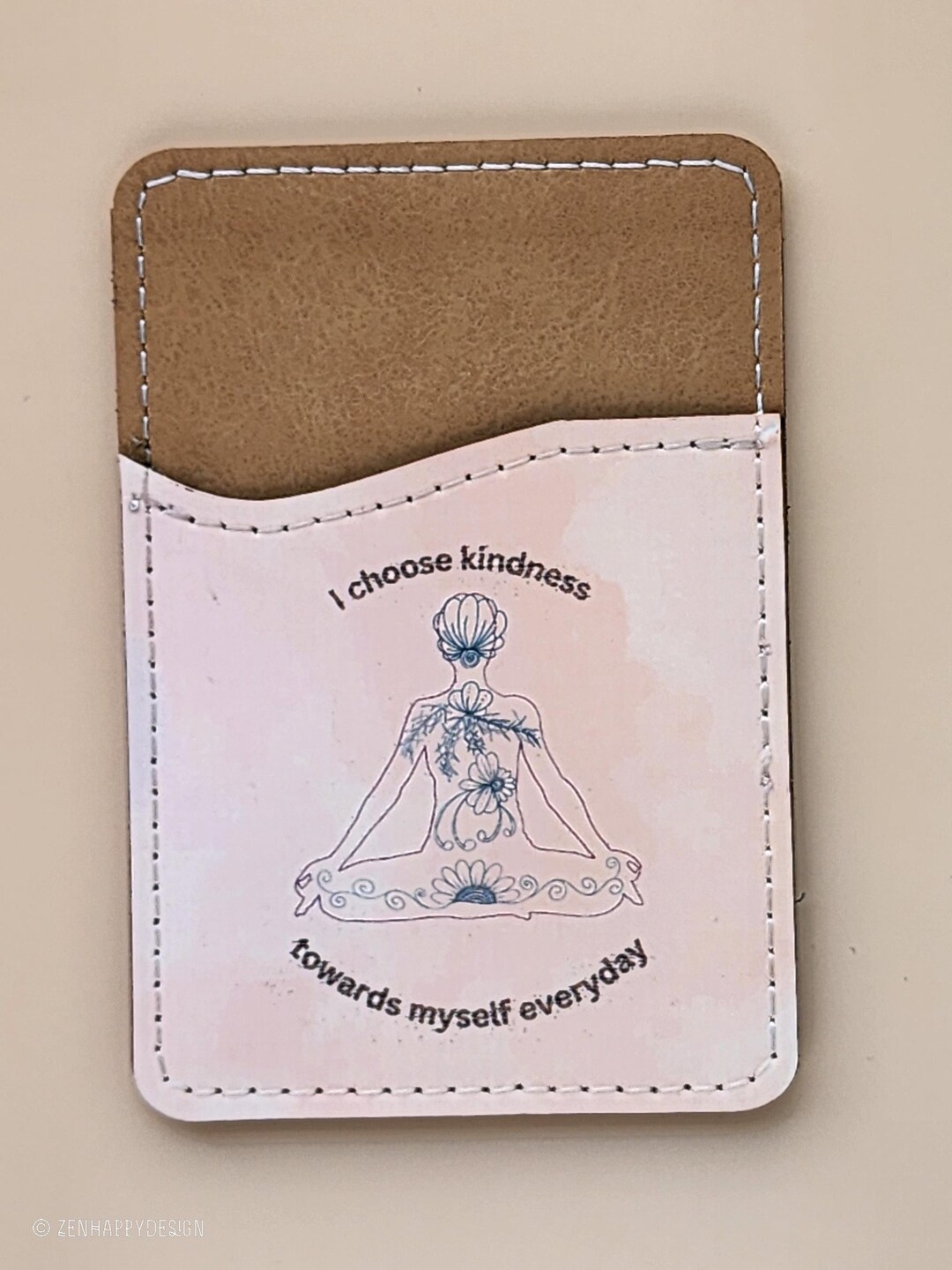 Yoga-inspired Zentangle Design Phone Card Holder - Sublimated PU ...