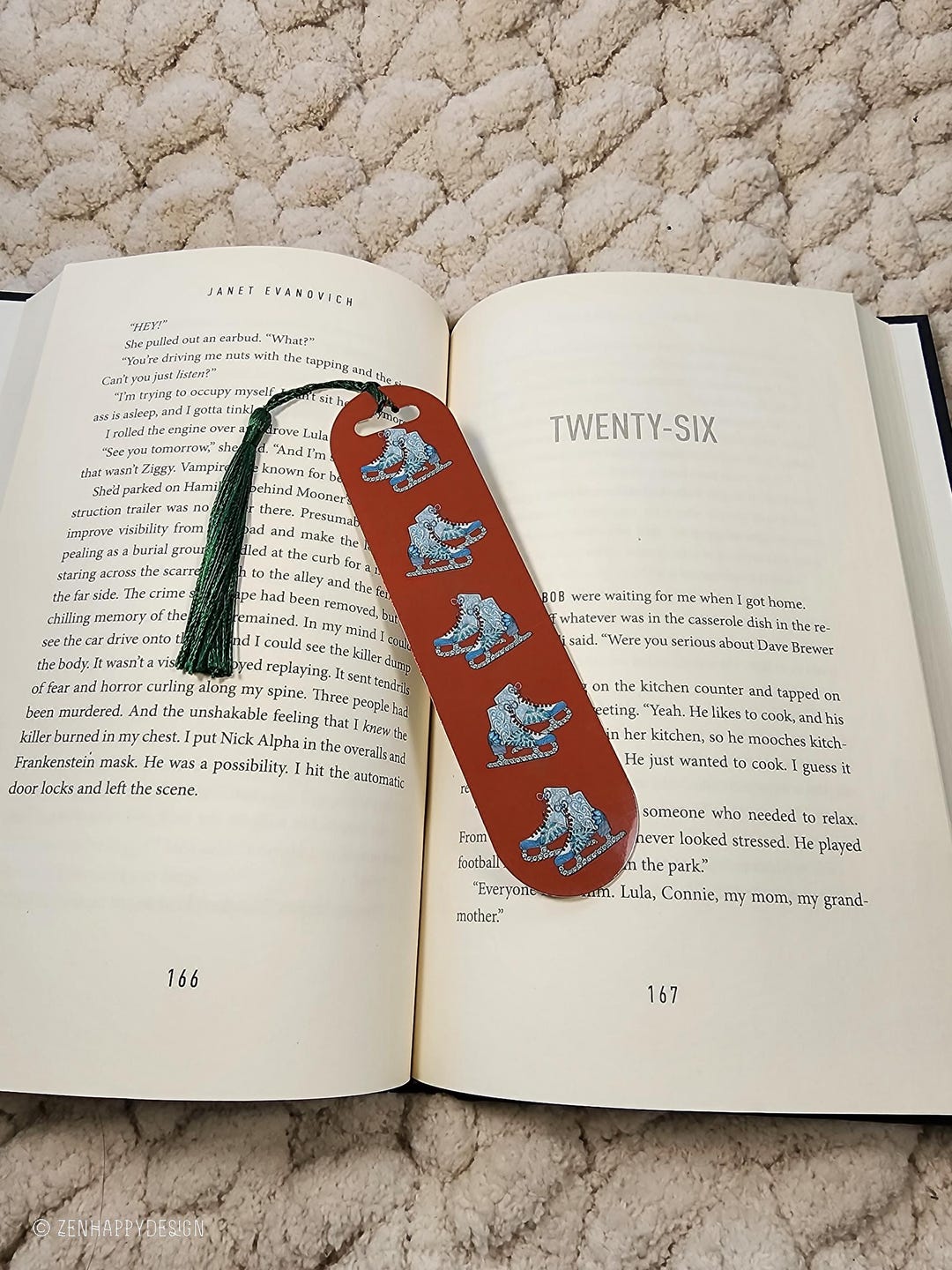 Unique Zentangle Ice Skates Design Bookmark With Tassel Perfect Gift ...