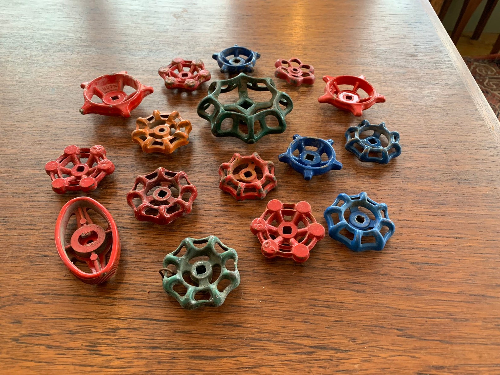 Assemblage of 16 Vintage Gate Valve Handles - Industrial Steampunk ...