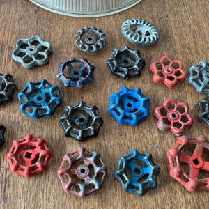 Assemblage of 18 Vintage Gate Valve Handles - Industrial Steampunk ...