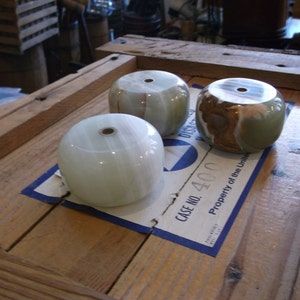 Lot of Ten (10) Marble Onyx Lamp Spacers - New Old Stock - Vintage ...