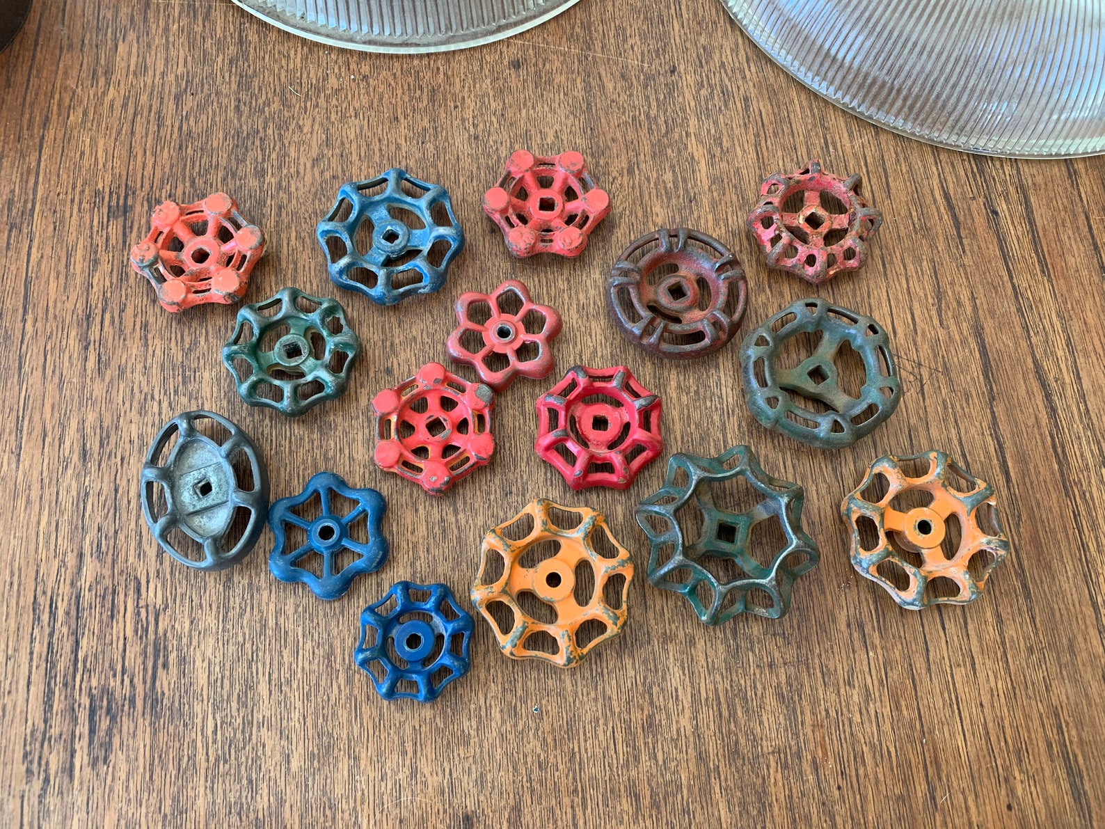 Assemblage of 16 Vintage Gate Valve Handles - Industrial Steampunk ...