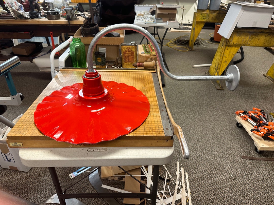 ONE Vintage Style Red Industrial Gooseneck Barn Light 20” Diameter - Etsy