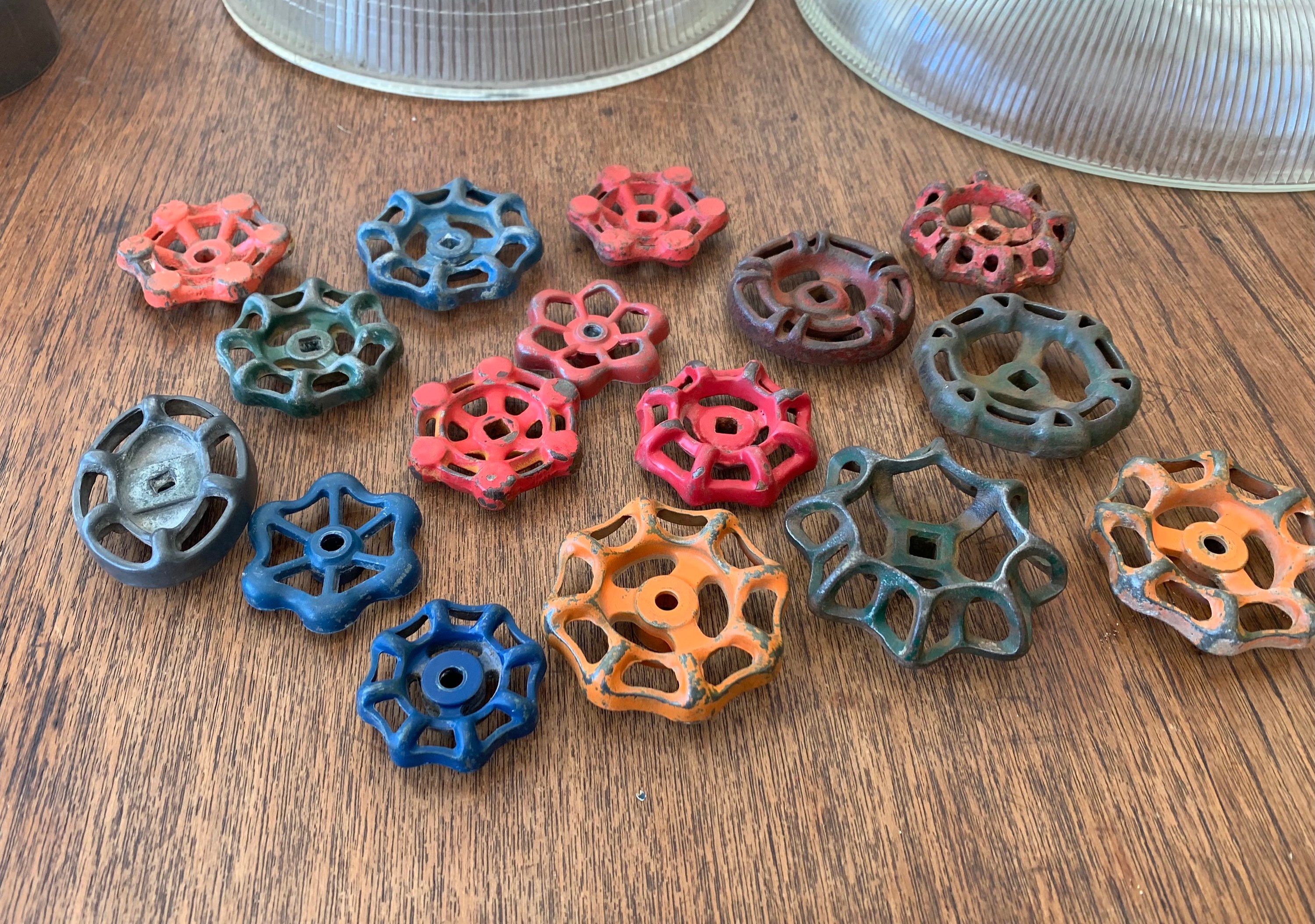 Assemblage of 16 Vintage Gate Valve Handles - Industrial Steampunk ...