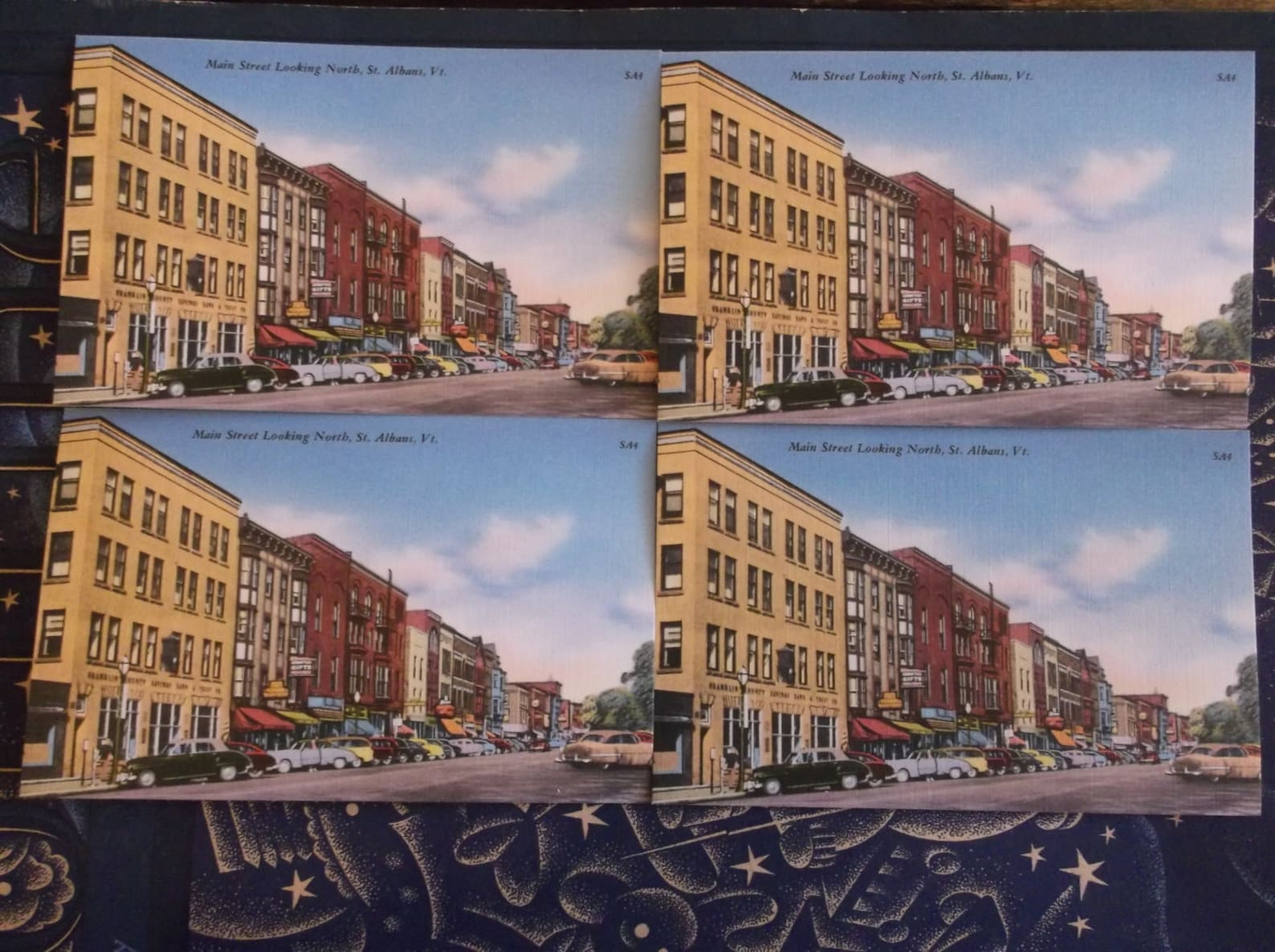 Lot of Four Vintage Linen Postcards Main Street Looking North - Etsy