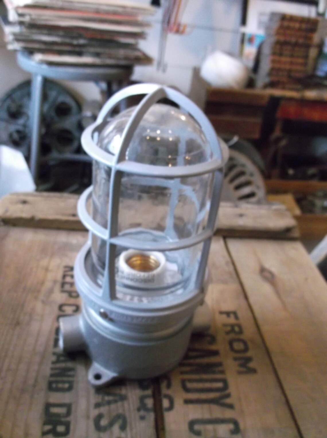 One Vintage Explosion Proof Industrial Lighting Fixture by | Etsy