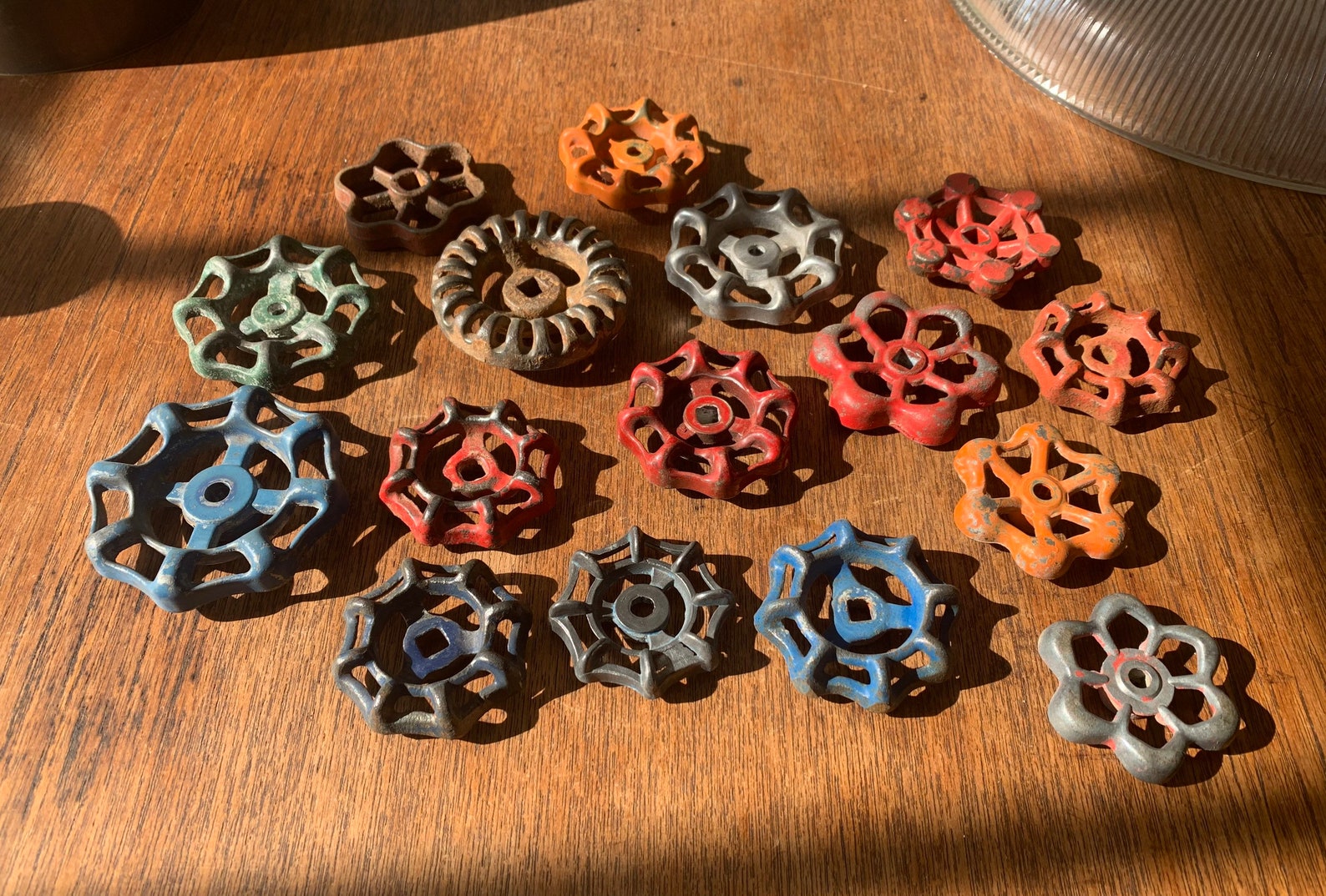 Assemblage of 16 Vintage Gate Valve Handles - Industrial Steampunk ...