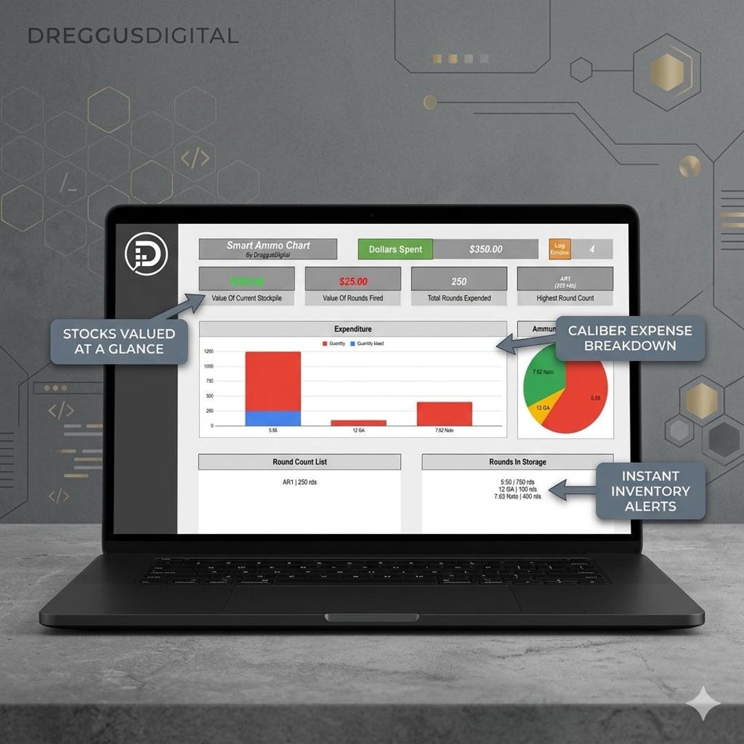 Premium Ammunition Tracker Template | Ammo Inventory & Shooting Log ...