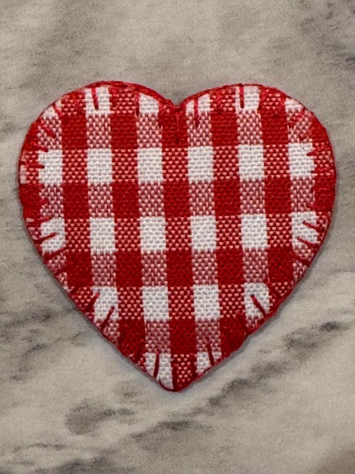 Gingham Heart Patch - Etsy