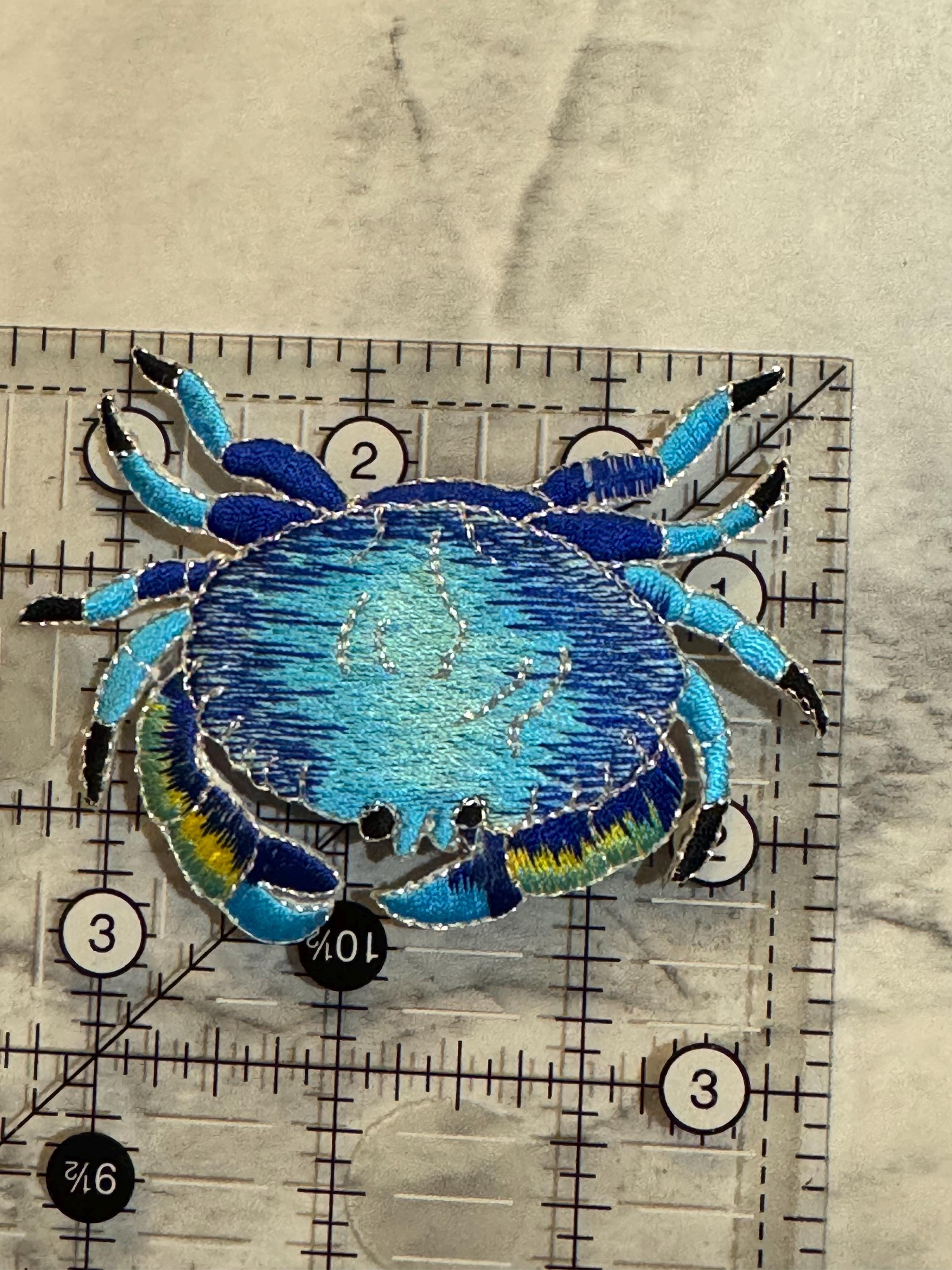 Blue Crab Embroidered Patch 3 3/8” X 2 1/2” - Etsy