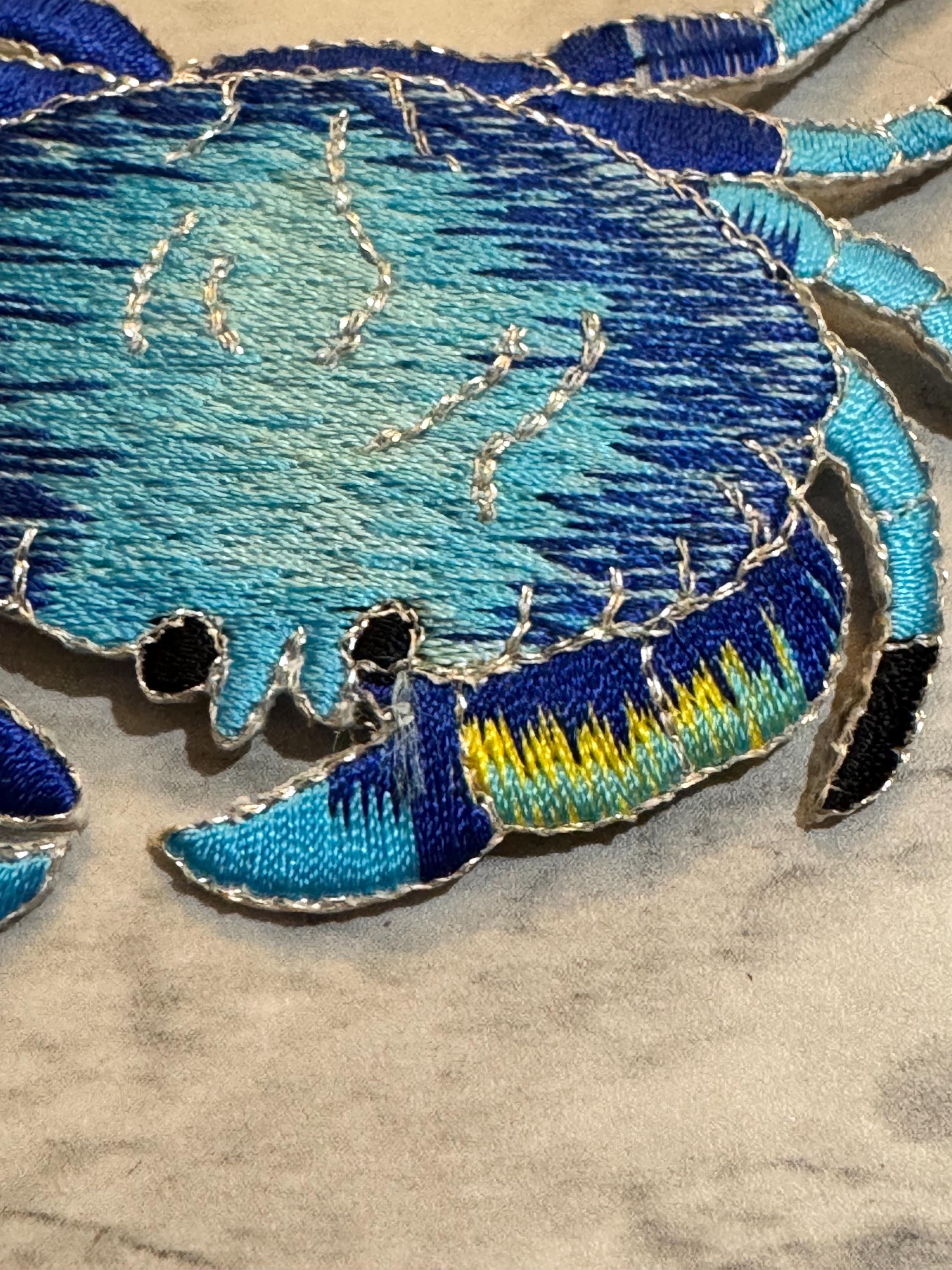 Blue Crab Embroidered Patch 3 3/8” X 2 1/2” - Etsy