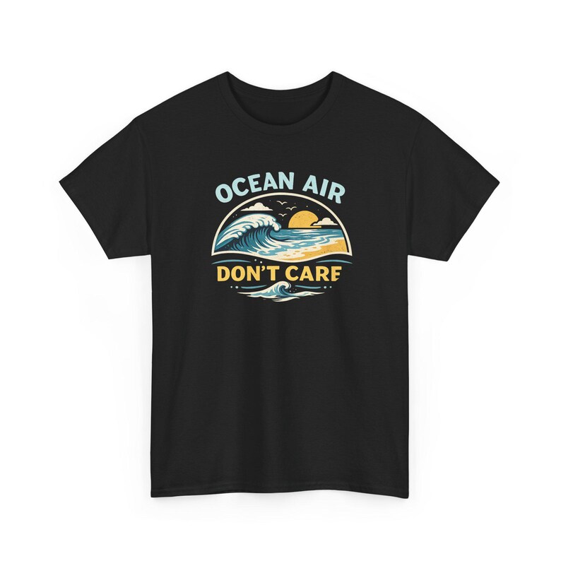 Ocean Air Don't Care Tee | Wave Sunset Surf Graphic Tee - Etsy