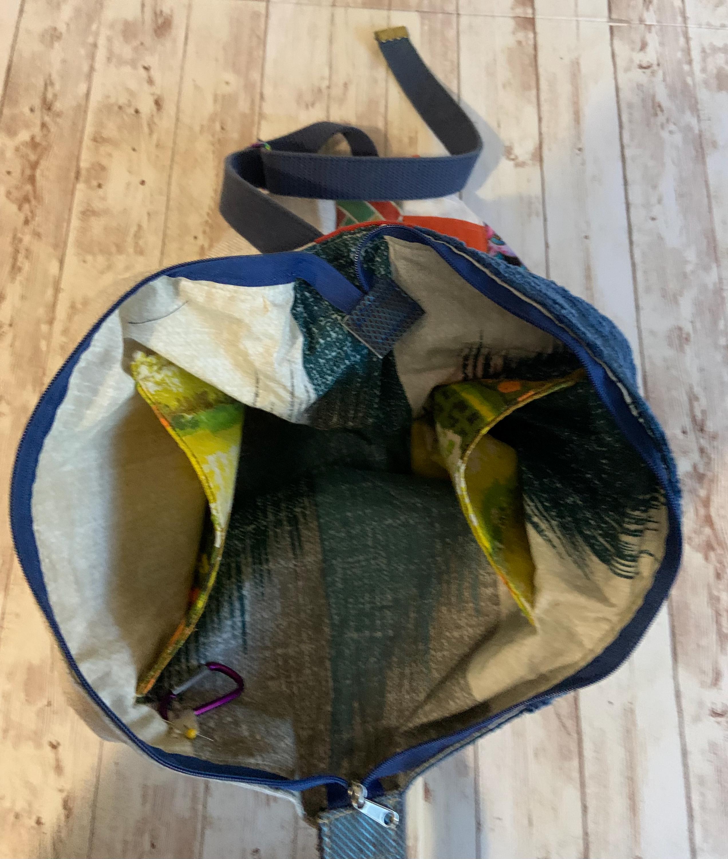 Upcycled Boho Tote Bag: Recycled Fabric, Crossbody Strap - Etsy