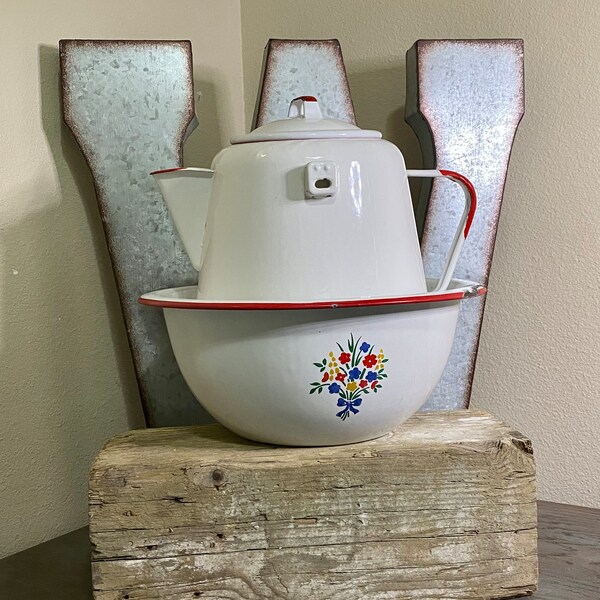 Enamel Pitcher - Etsy