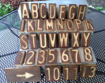 Vintage wood letters | Etsy