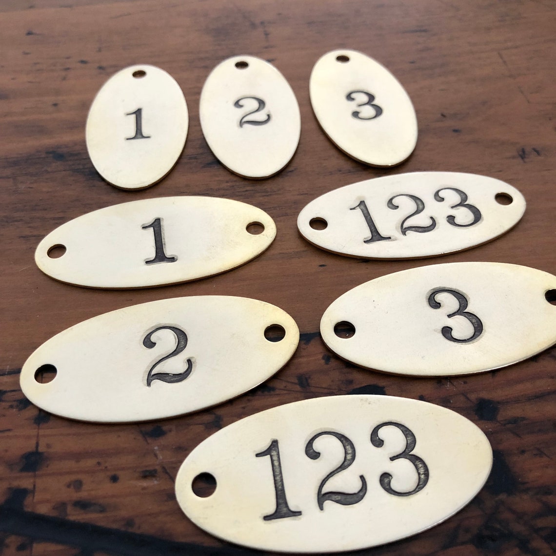 Hand Punched Brass Oval Numbered Tags Custom Numbered Locker - Etsy