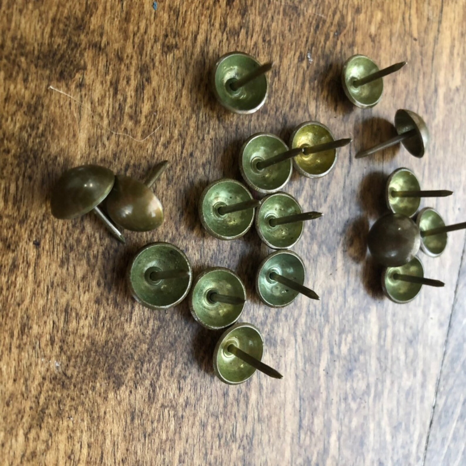 Set of 20 - Antique Steel Thumb Tacks - Vintage Furniture Tacks ...