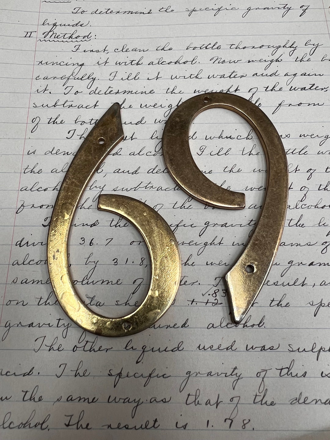 Vintage House Numbers - Brass House Number 6 or 9 Six Nine - Salvaged ...