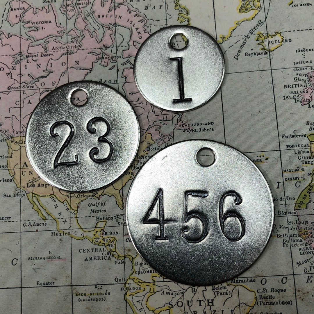 Custom Hand Punched Round Silver Tag - Hand Stamped Nickel Plated Key ...