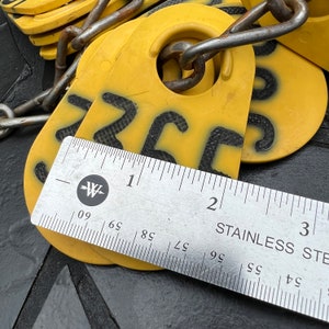 Vintage Yellow Plastic Cow Tag -antique Plastic Livestock ID Tag ...