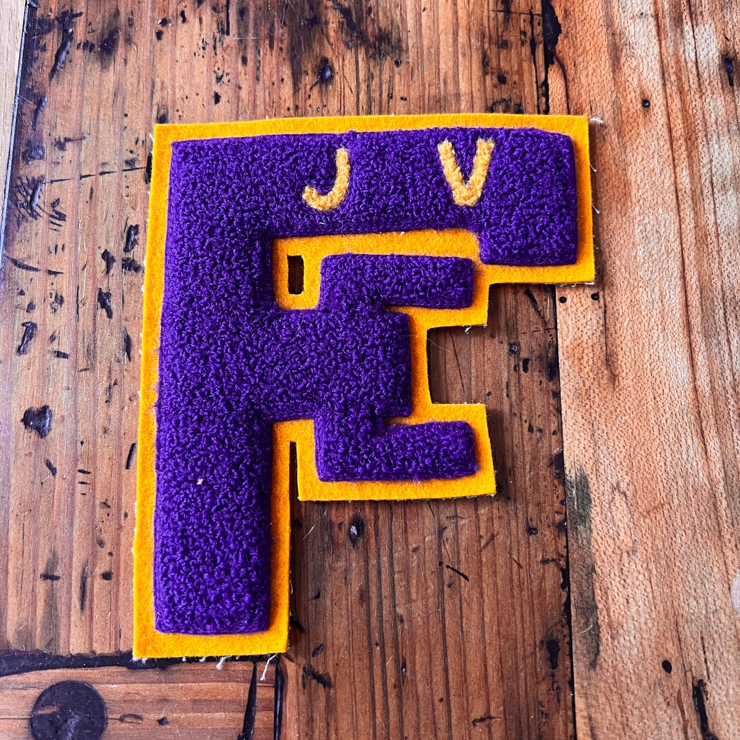 Purple Vintage Letter Jacket Patch - Varsity Sport and Activity Patches ...