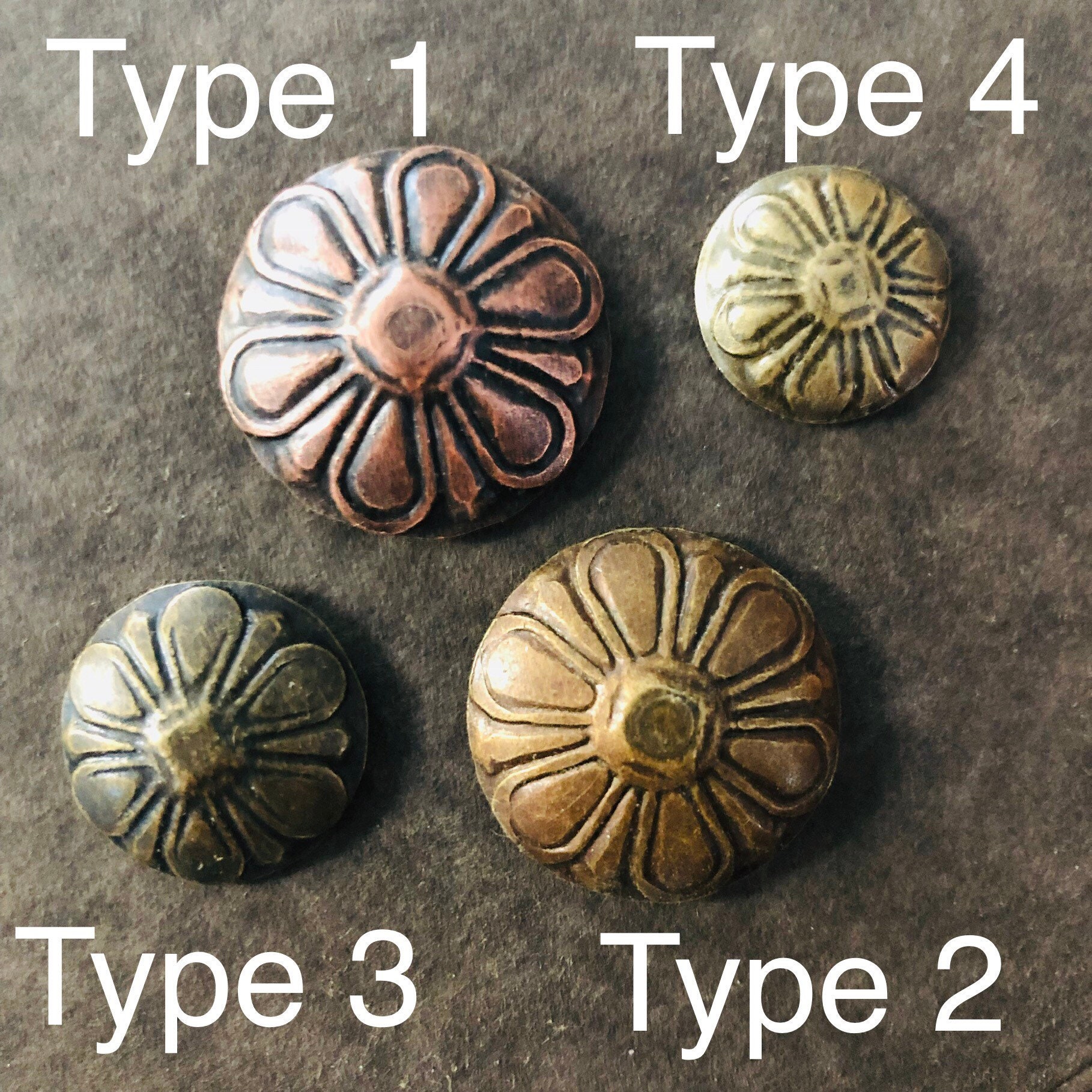 Qty 5 - Large Decorative Clavos Nails - Brass and Copper Nails ...