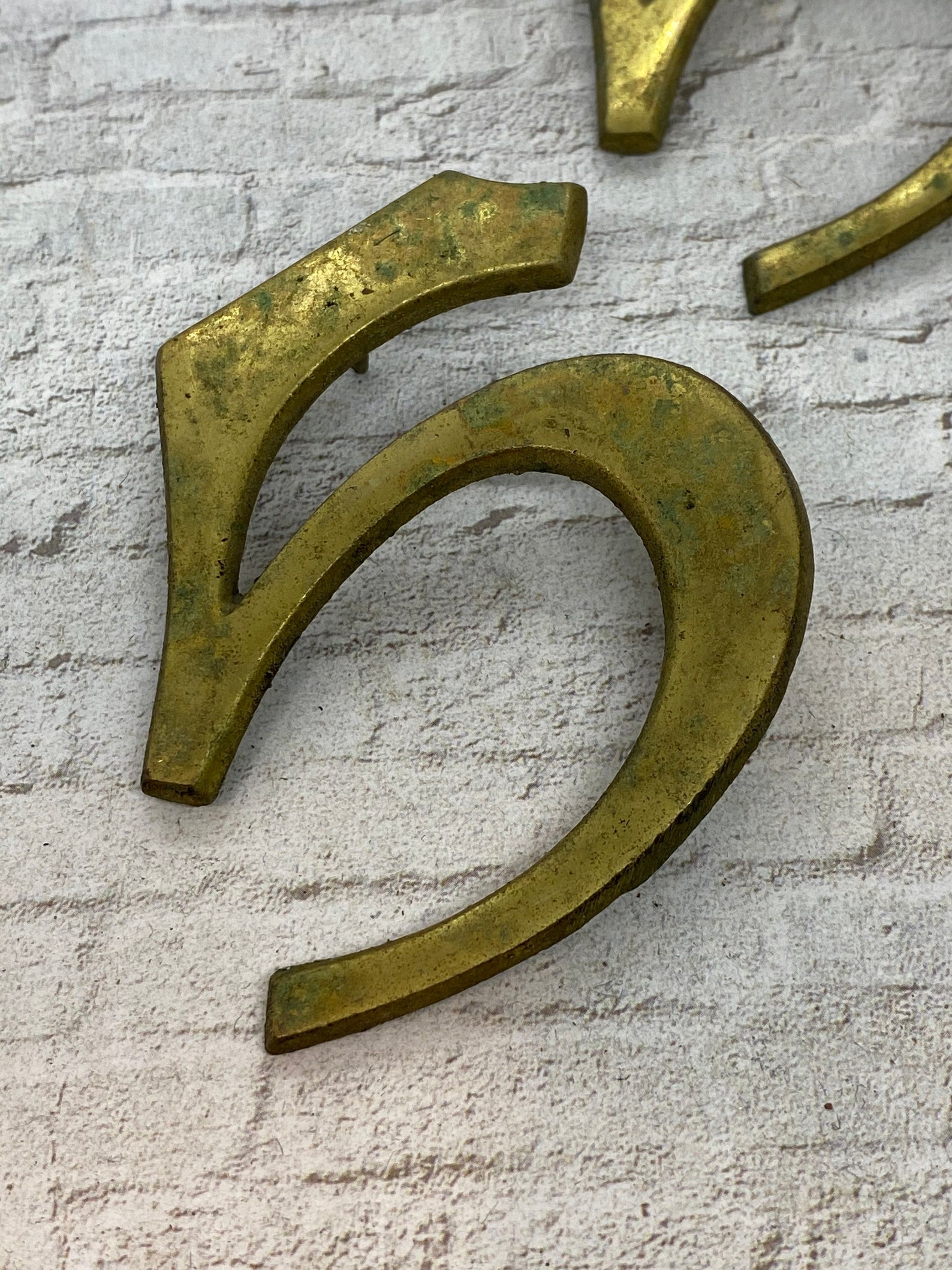 Vintage House Numbers - Your Choice Brass House Number - Salvaged ...