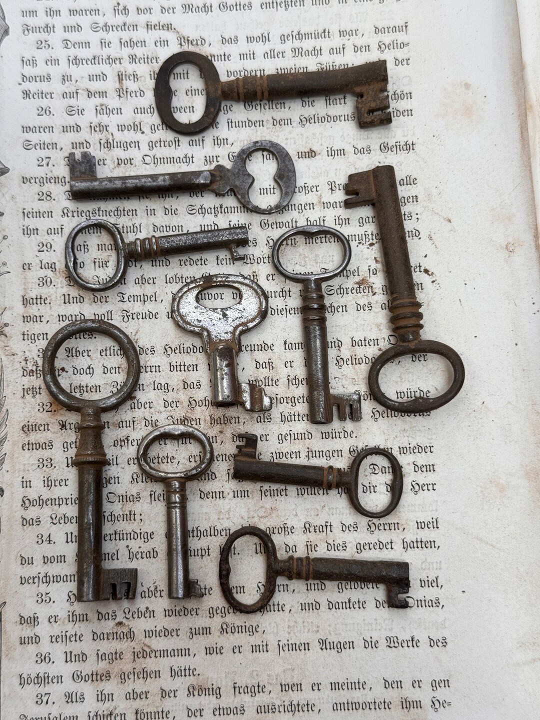 Lot of 10 Authentic Skeleton Keys - Antique Skeleton Key - Vintage ...