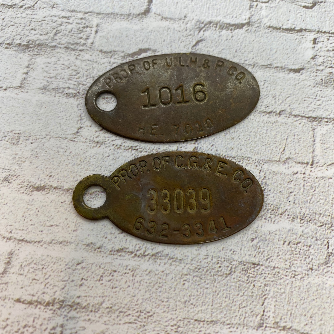Vintage Oval Brass Tag - Two Styles to Choose From - Vintage Numbered ...