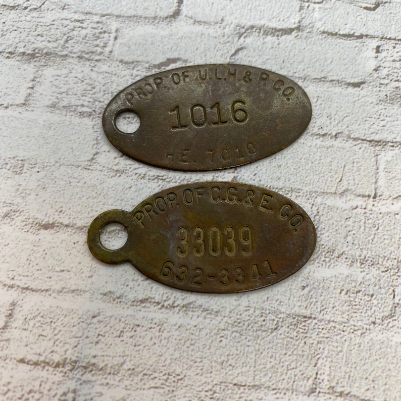 Vintage Oval Brass Tag Two Styles to Choose From Vintage - Etsy