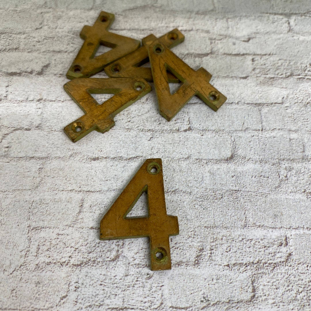 Vintage House Numbers - Your Choice Brass House Number - Salvaged ...