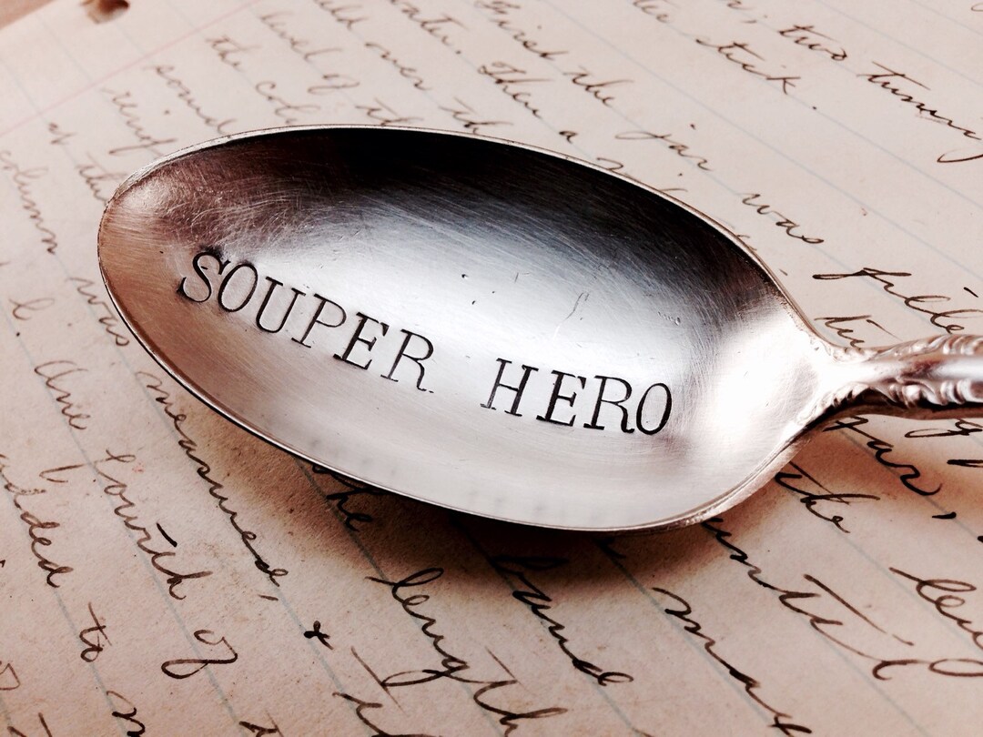 Souper Hero - Super Hero Gift Idea - Cool Comic Book Gift Hand Stamped ...