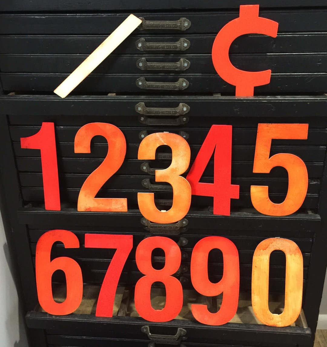 Vintage Industrial 8" Metal Gas Station Numbers - Steel Sign Price ...